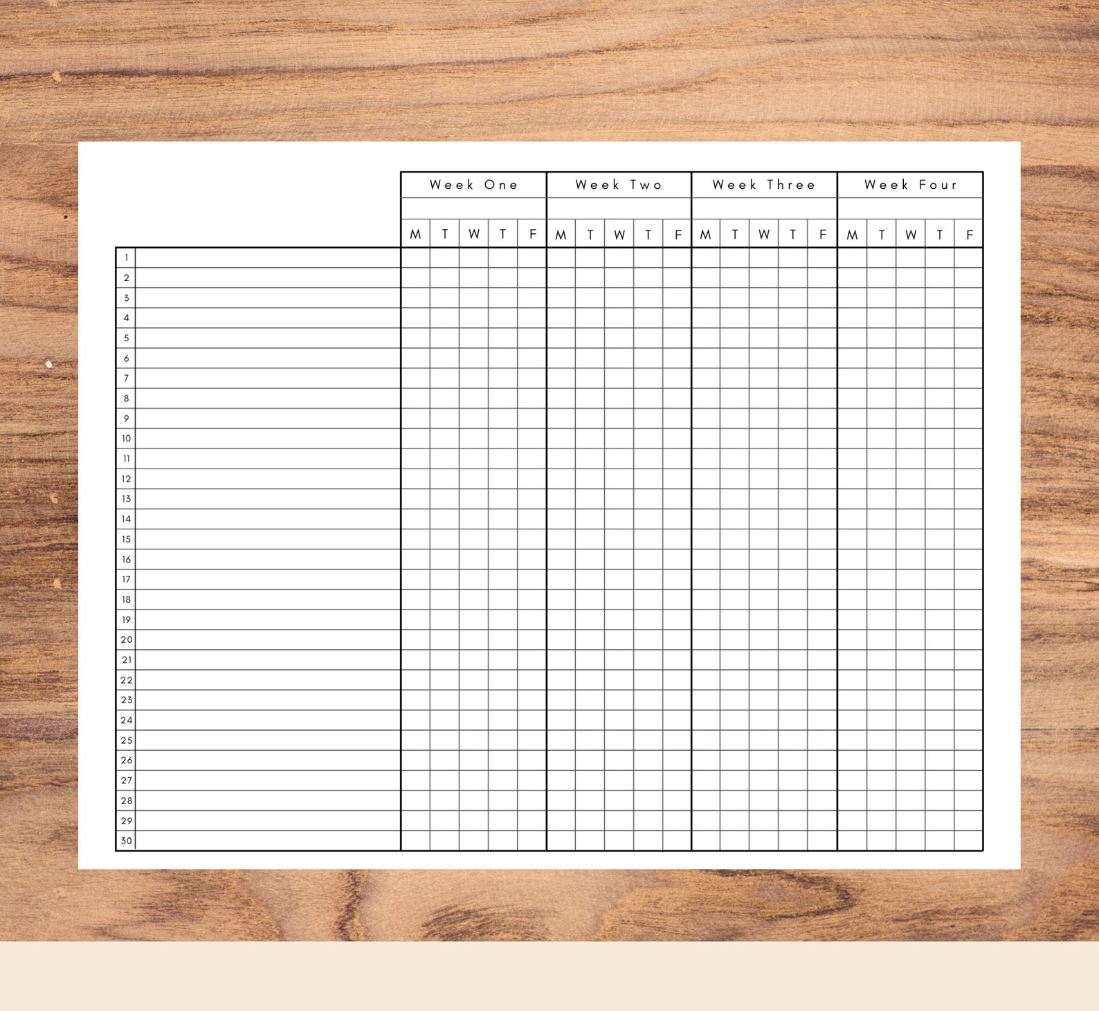 Attendance Sheet, Monthly Attendance Sheet, Attendance Log, Printable ...