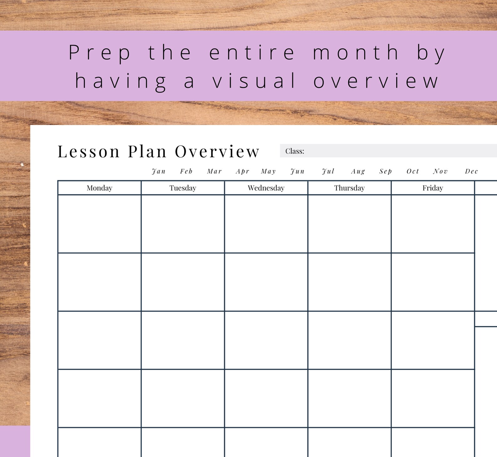Lesson Plan Overview, Visual Monthly Planner, Lesson Planner Template ...