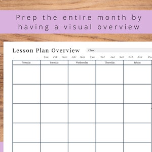 Lesson Plan Overview, Visual Monthly Planner, Lesson Planner Template ...
