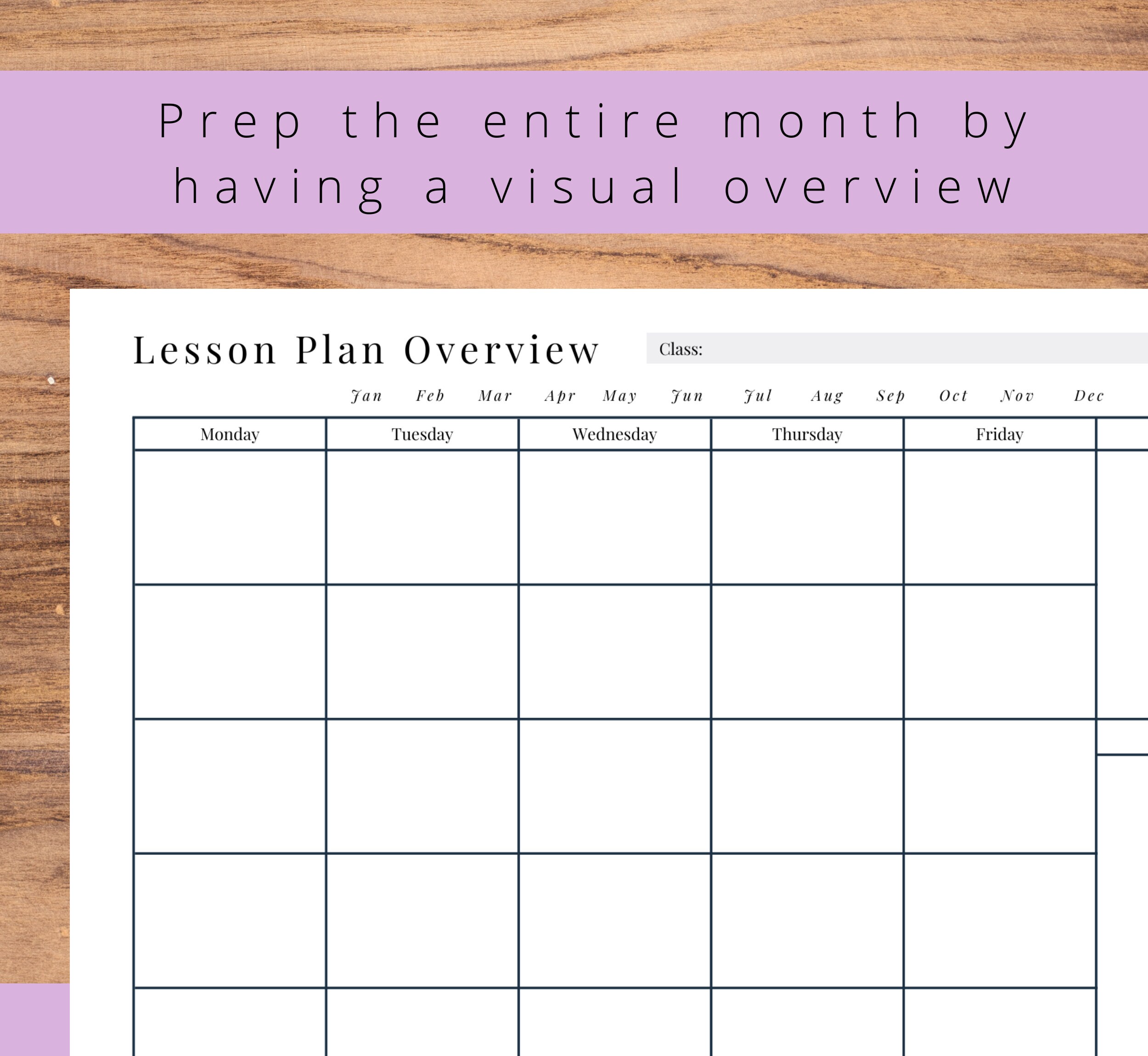 Lesson Plan Overview, Visual Monthly Planner, Lesson Planner Template ...