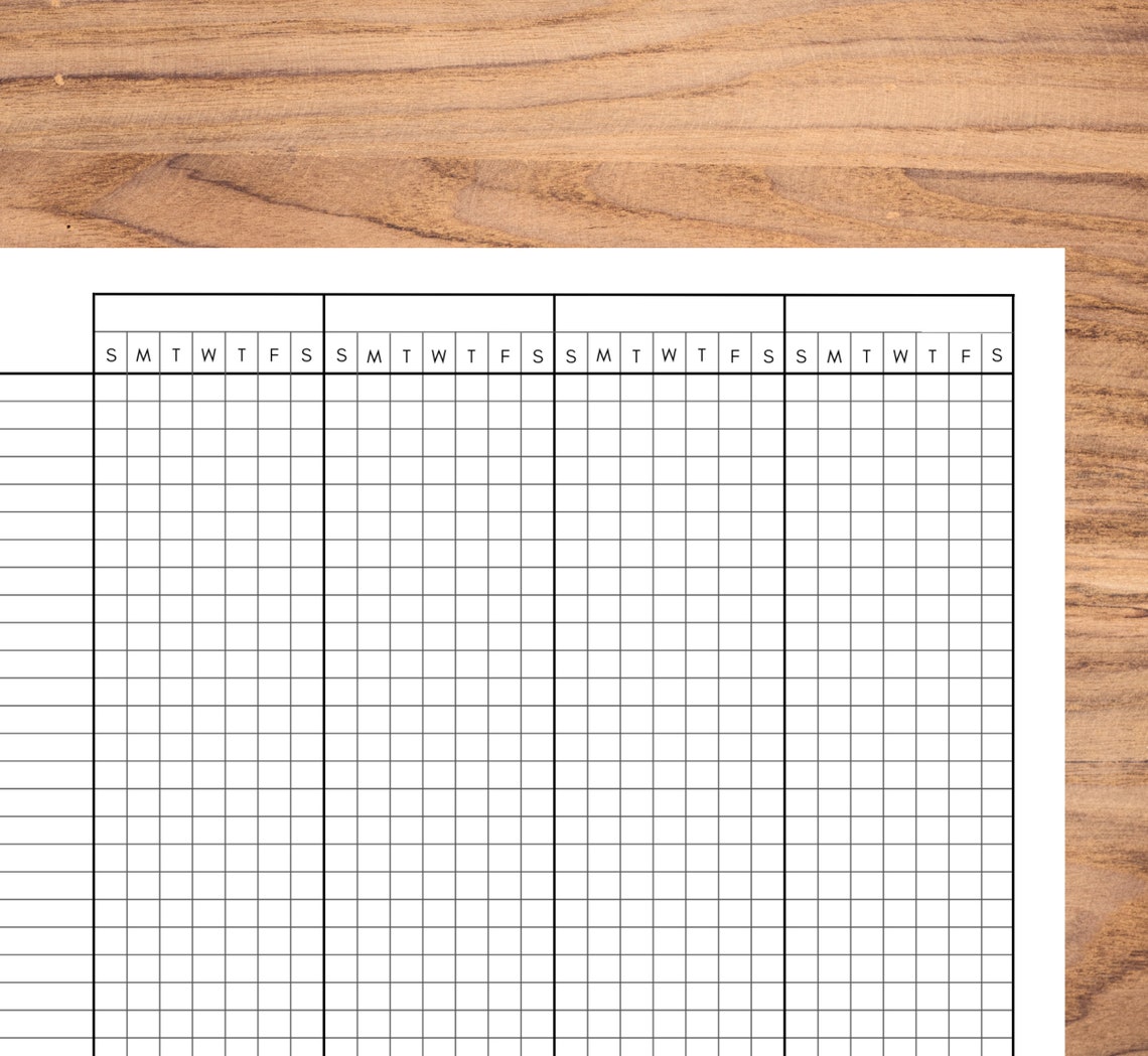 Attendance Sheet, Monthly Attendance Sheet, Attendance Log, Printable ...