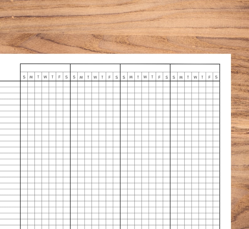Attendance Sheet, Monthly Attendance Sheet, Attendance Log, Printable ...