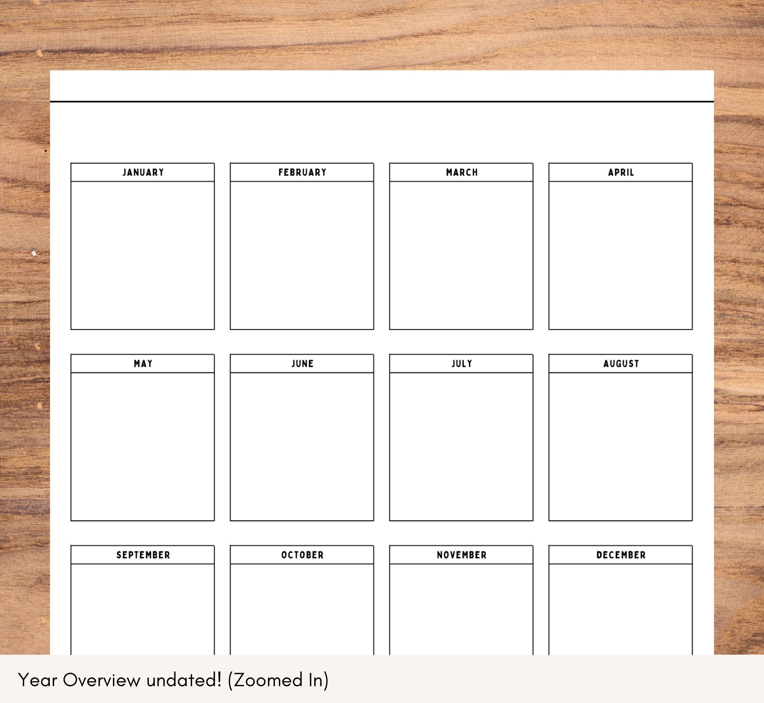 Undated Monthly Planner Printable, Month Calendar, Yearly Overview ...