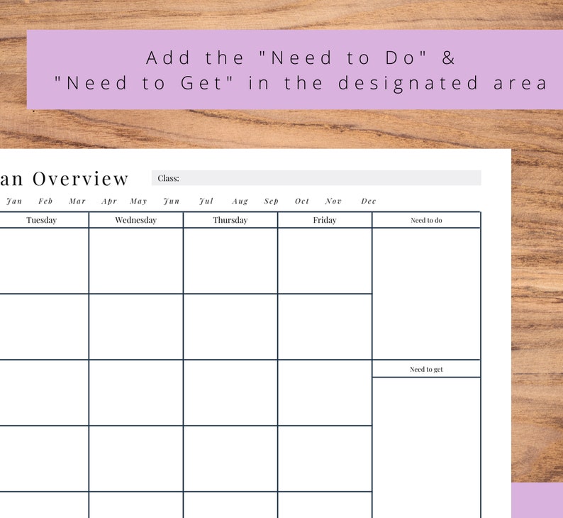 Lesson Plan Overview, Visual Monthly Planner, Lesson Planner Template ...