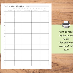 Weekly Time Blocking Worksheet, Printable Classroom Time Blocking, Time ...