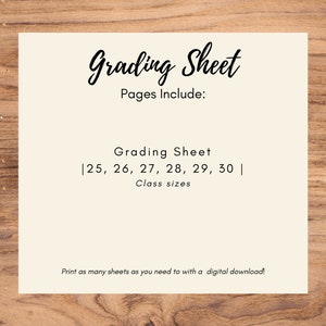Printable Grade Book, Grade Sheet, 25-30 Class Sizes, Homeschool Grade ...