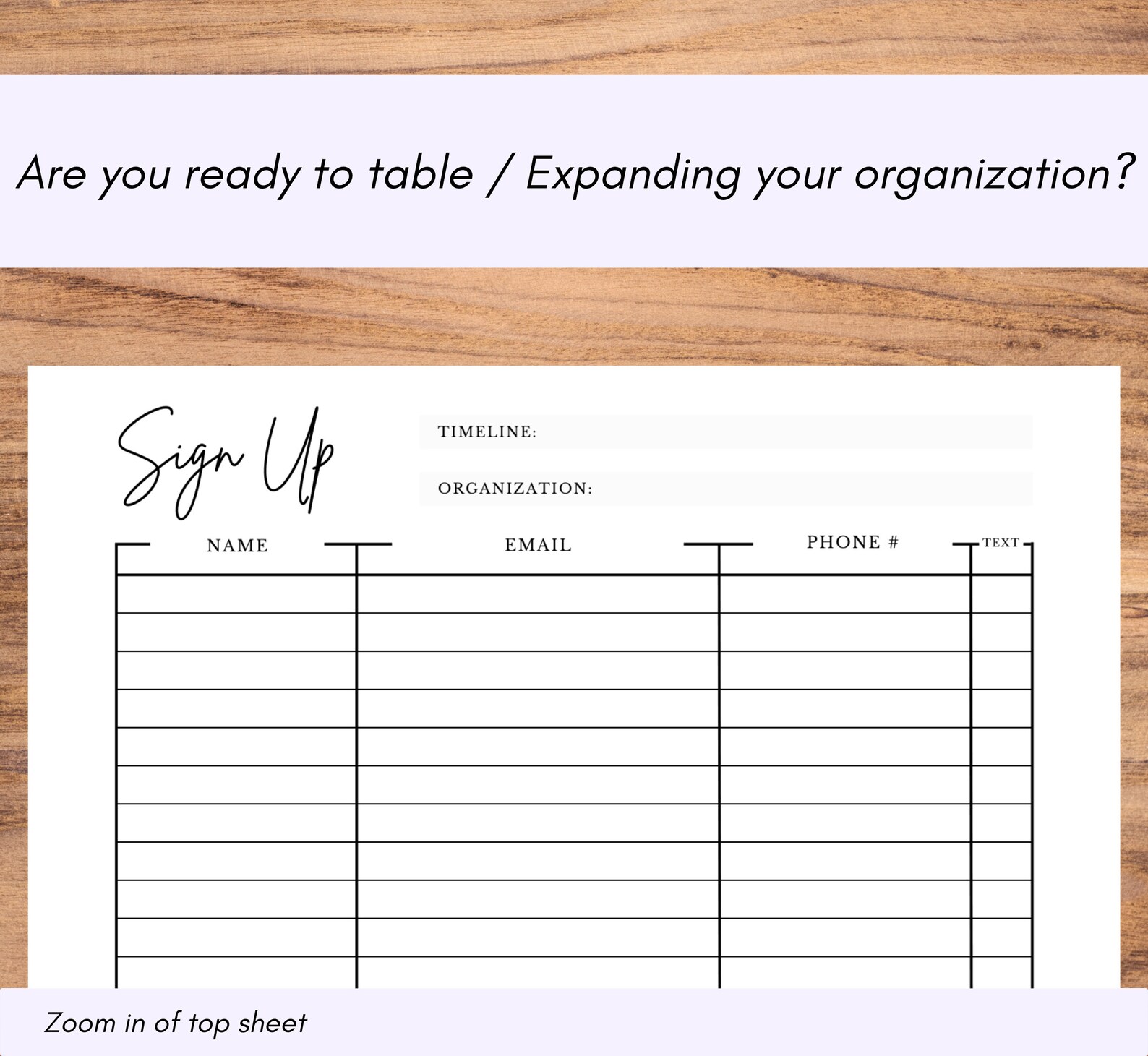 Sign up Sheet, Organization Sign up Sheet, Email Sign Up, Grassroot ...