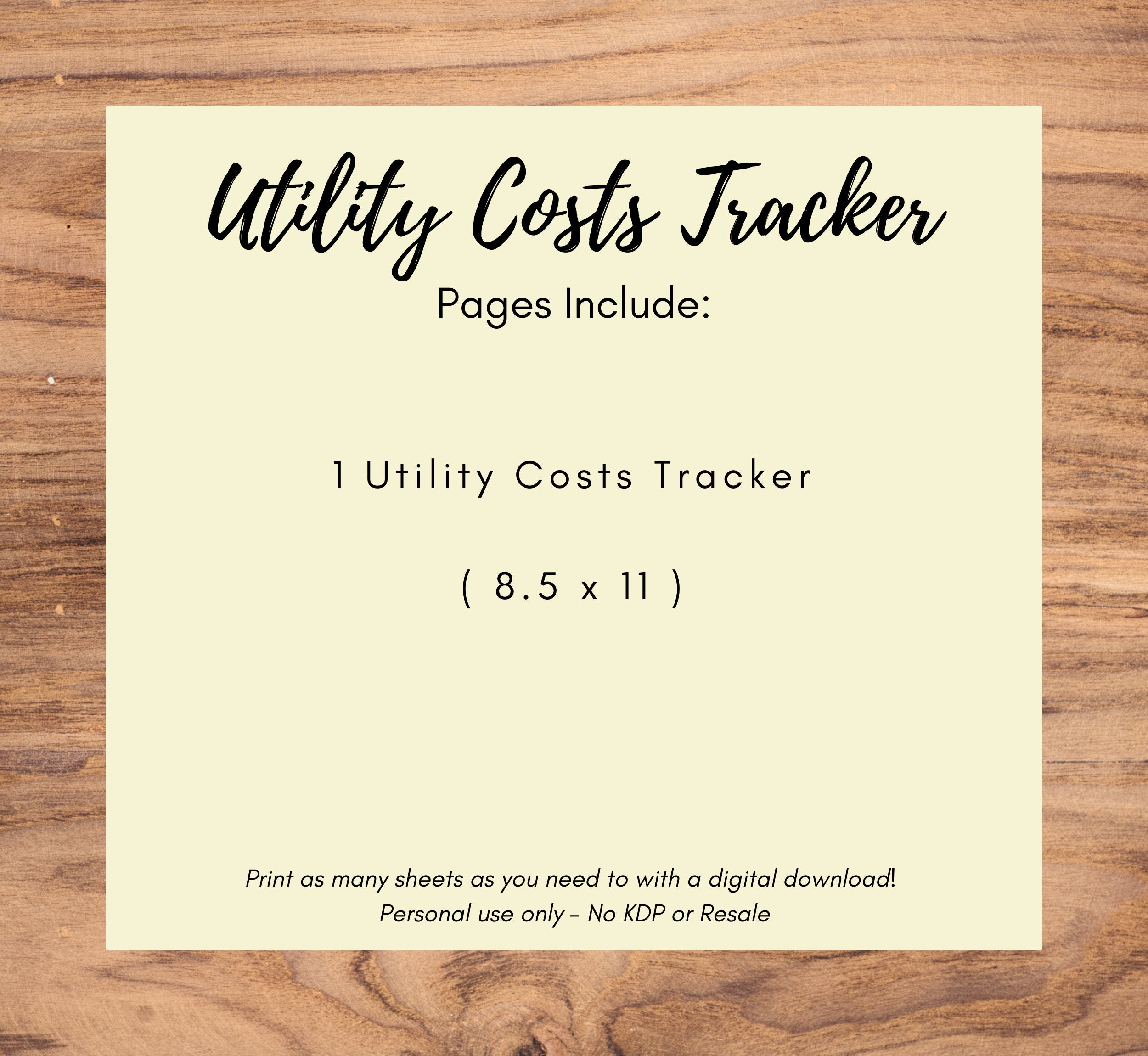 Utility Costs Tracker Printable, Bill Payment, Bill Planner Printable ...