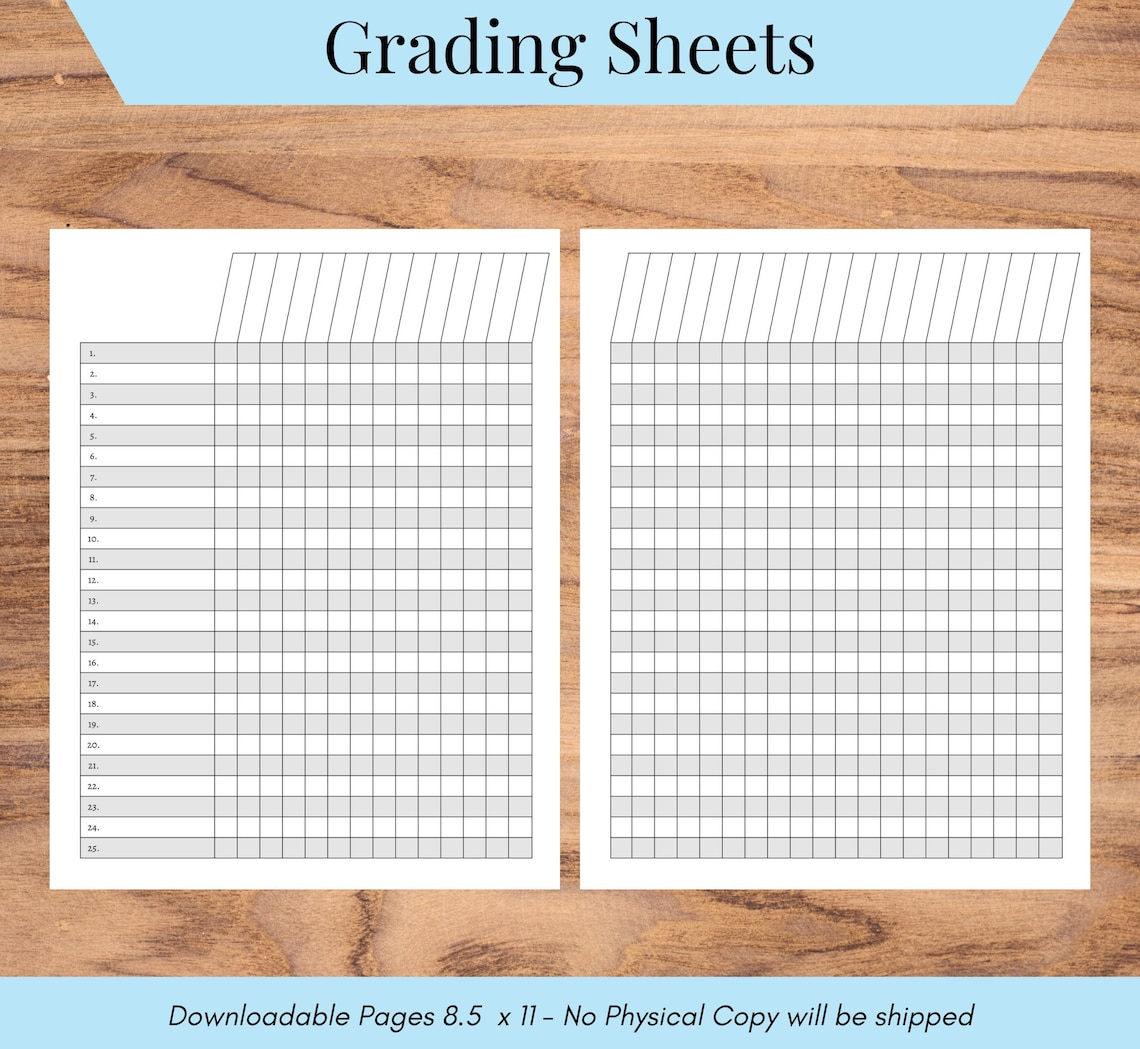 Grading Sheets Classroom Grading Sheets Classroom Student - Etsy