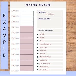 Protein Tracker, Health and Nutrition, - Etsy