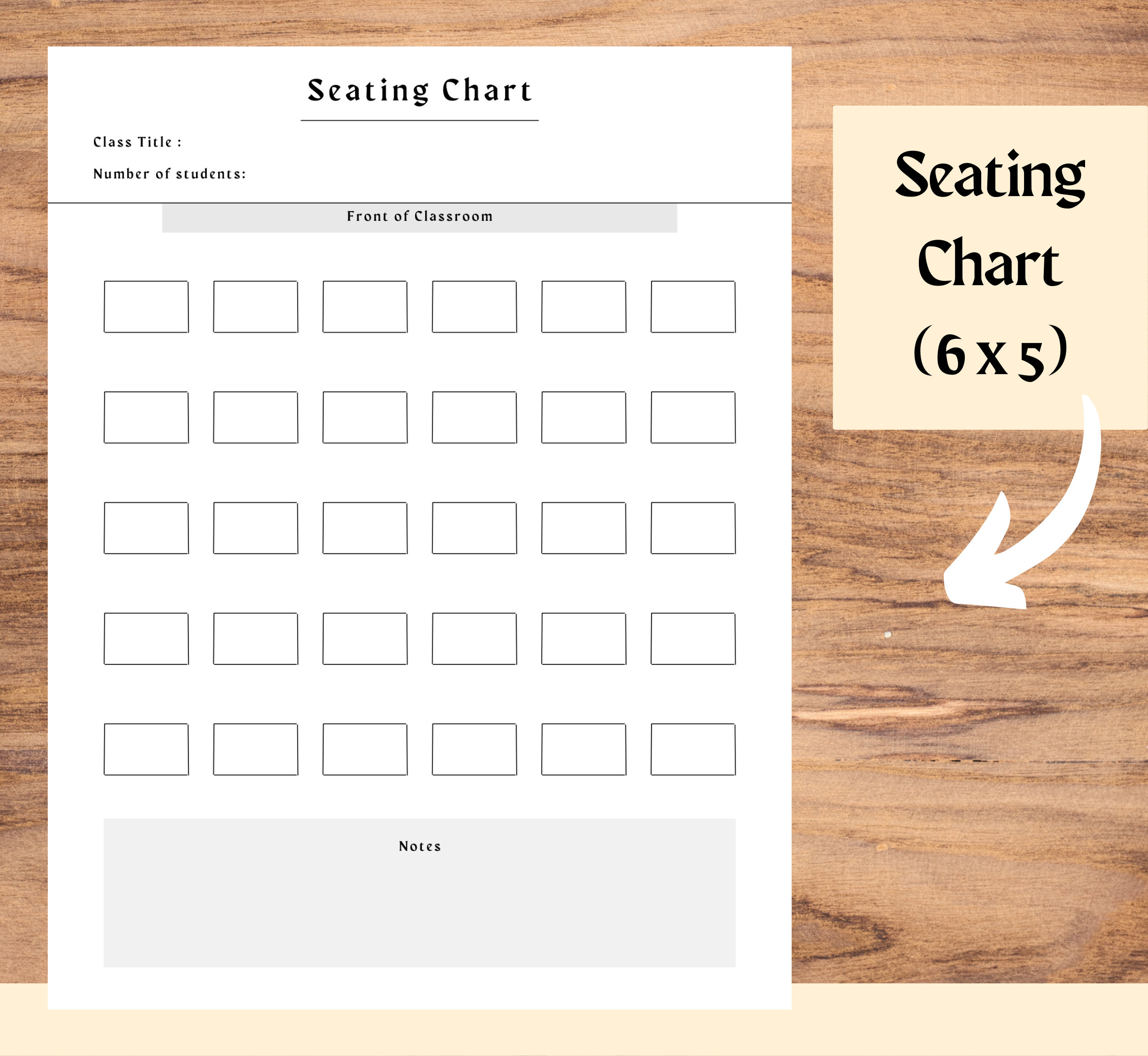 Classroom Seating Chart Template, Student Seating Arrangement, School ...