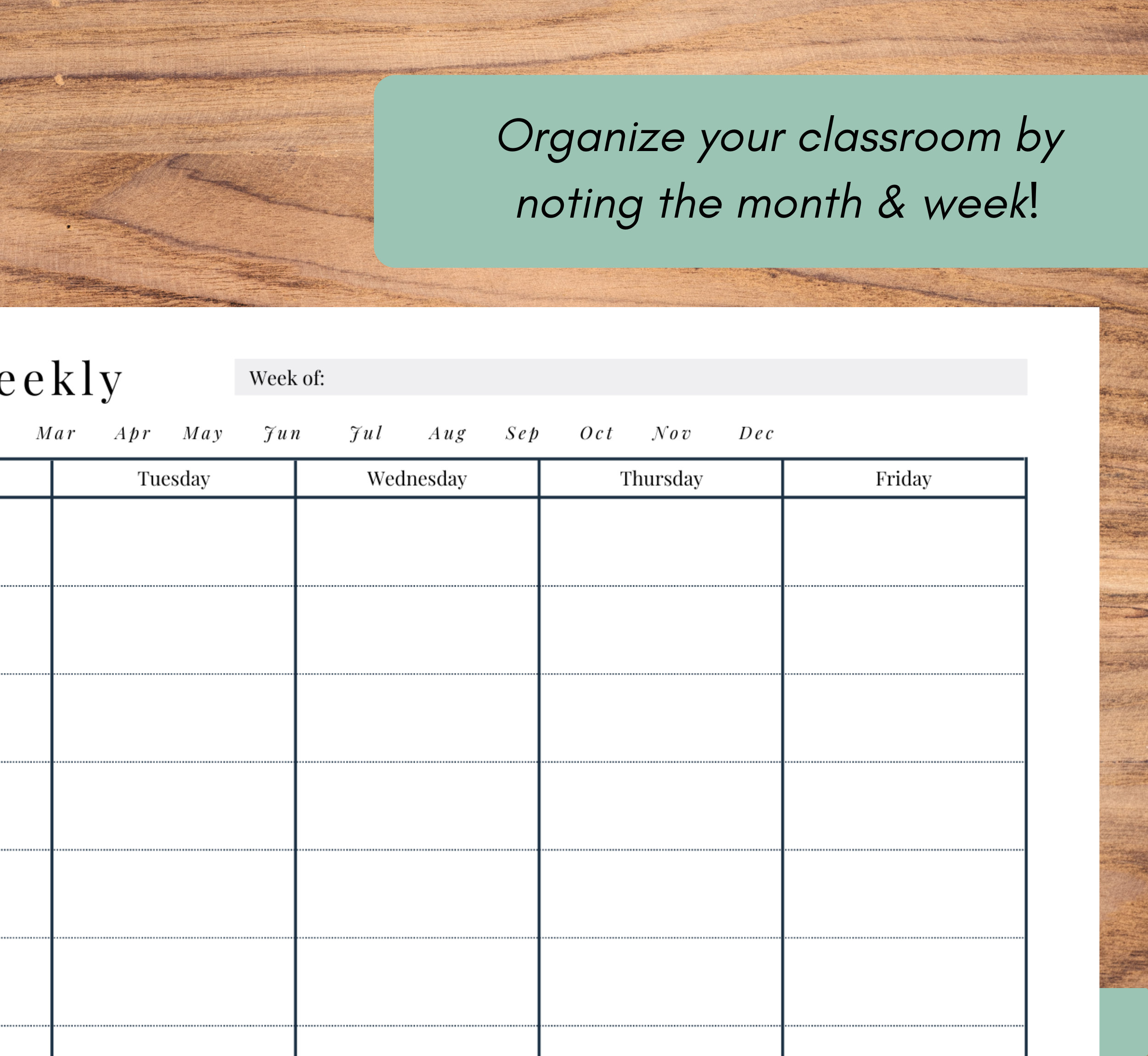 Weekly Lesson Planner Printable Template, Open Schedule Planner, Weekly ...