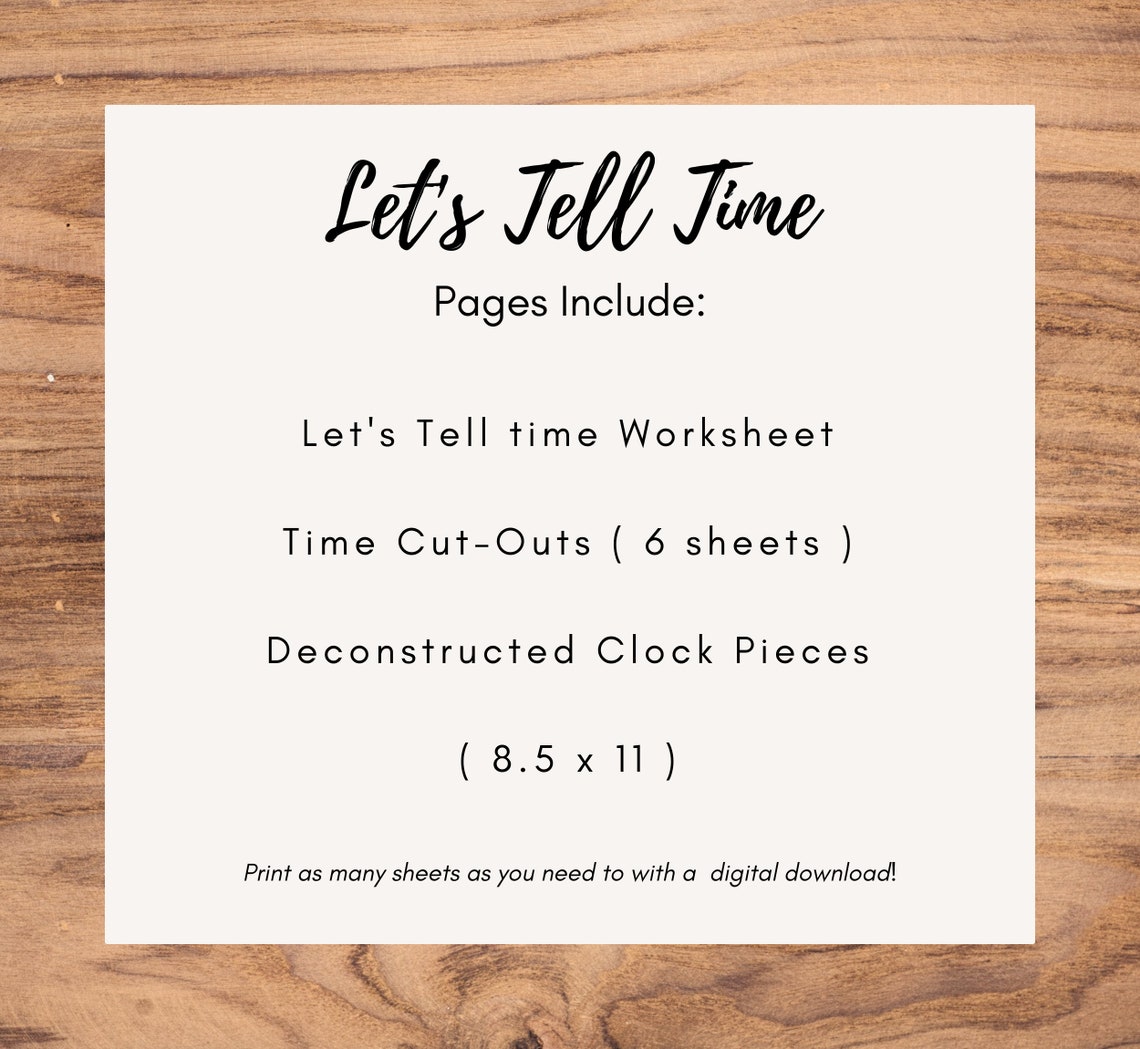 Let's Learn to Tell Time, Telling Time Worksheet, Time Practice, Clock ...