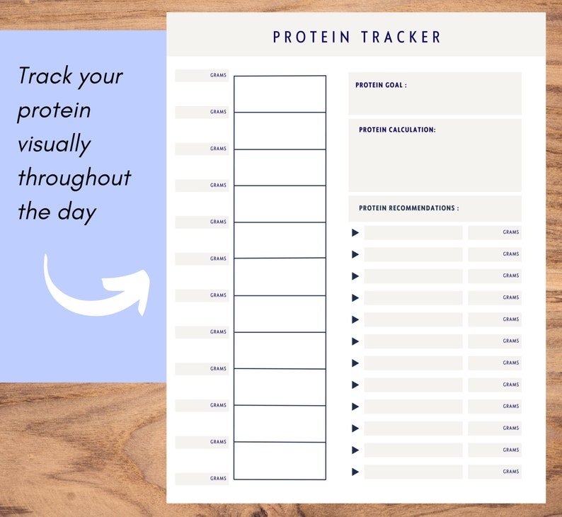 Protein Tracker, Health and Nutrition, - Etsy