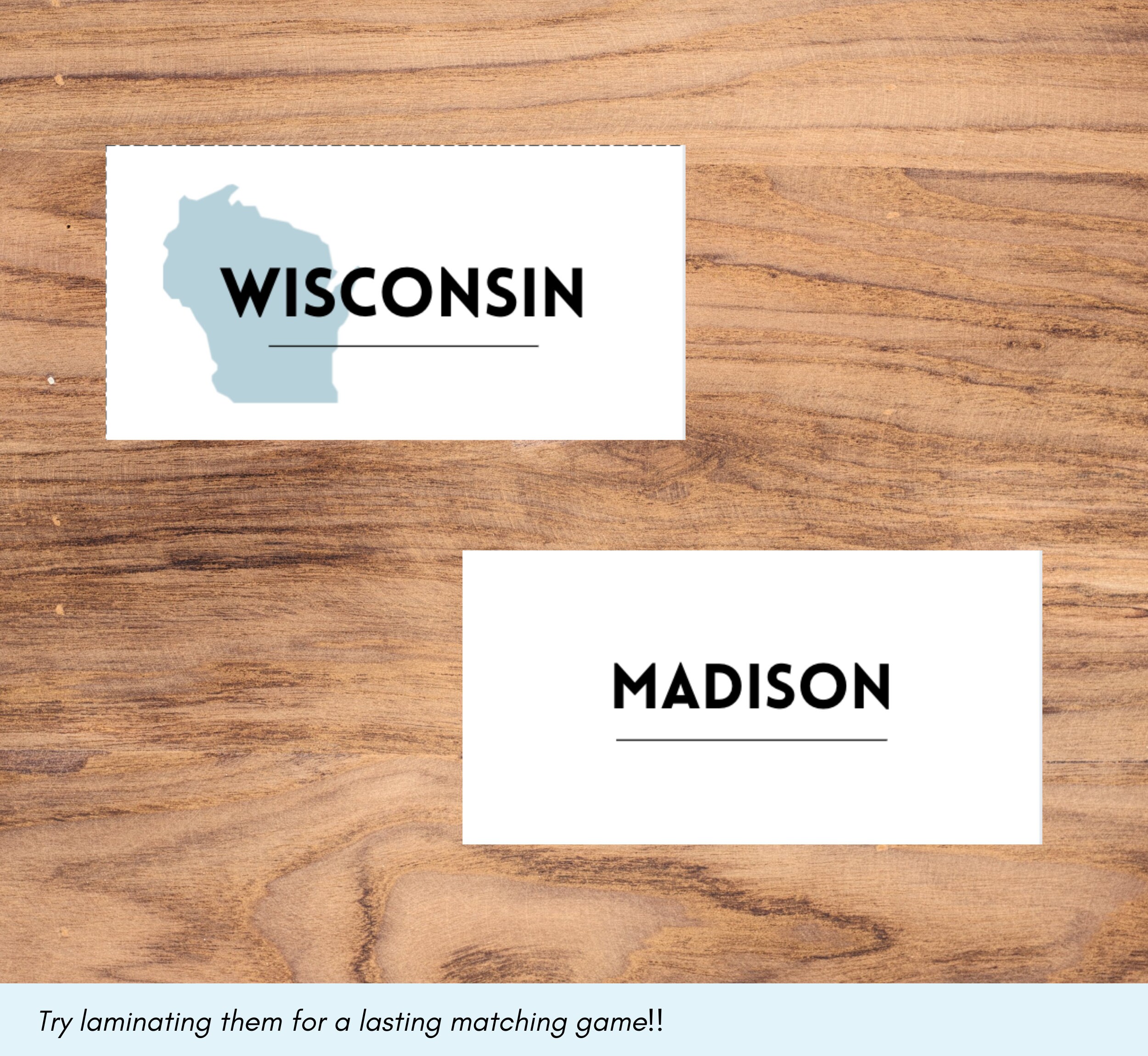 United States Capital Matching Game- Educational Lesson Activities ...