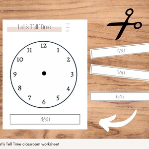 Let's Learn to Tell Time, Telling Time Worksheet, Time Practice, Clock ...