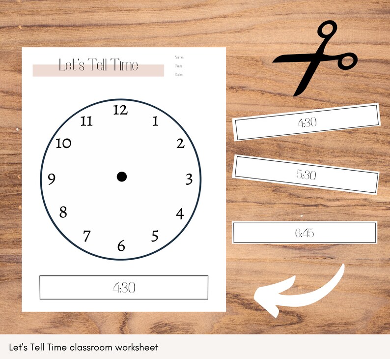 Let's Learn to Tell Time, Telling Time Worksheet, Time Practice, Clock ...