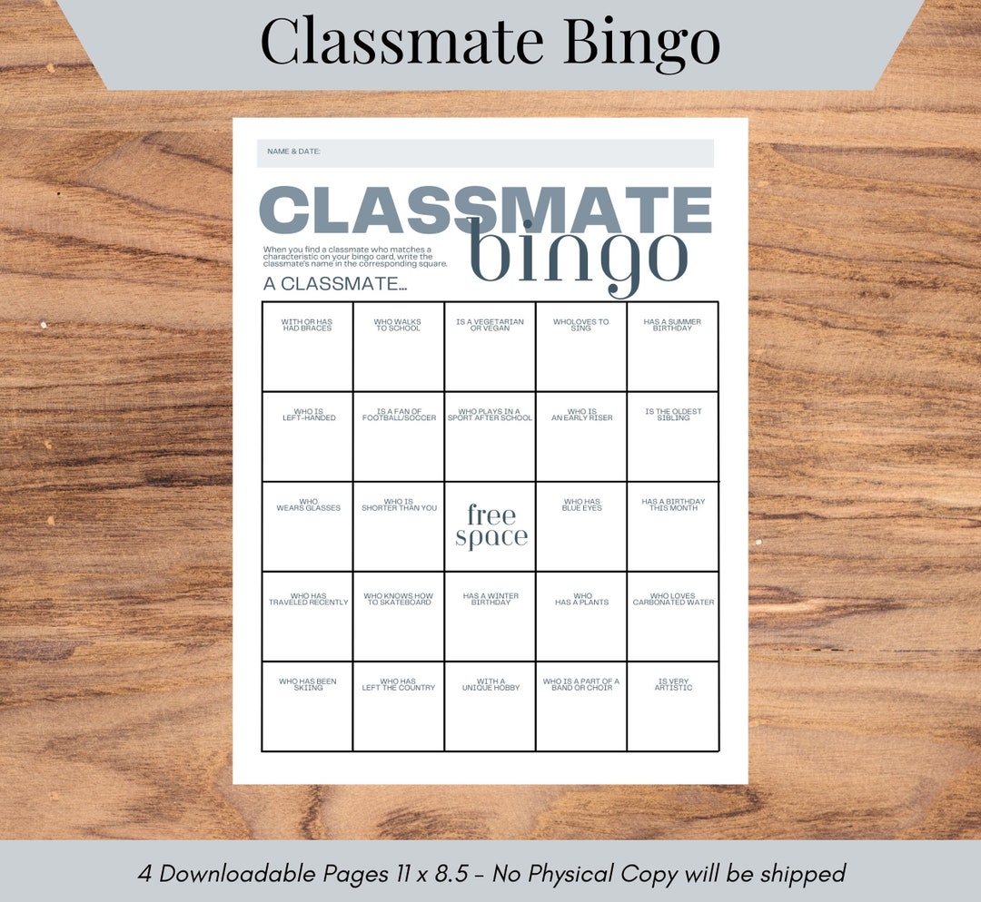Classmate Bingo, Fun Classroom Games, Get to Know Your Classmate ...