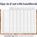 Sign-in & Sign-out Sheet With Lunch Break, Sign-in Template, Daily Sign ...