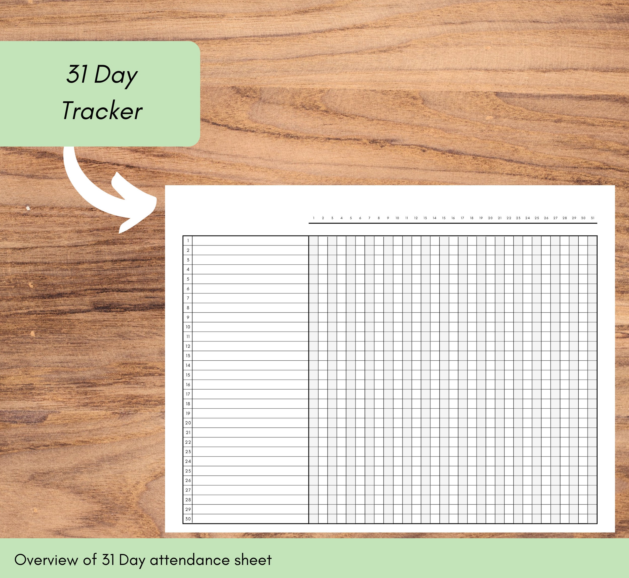 Attendance Sheet by Month - 28, 29, 30, 31 Day Sheets, Attendance Log ...