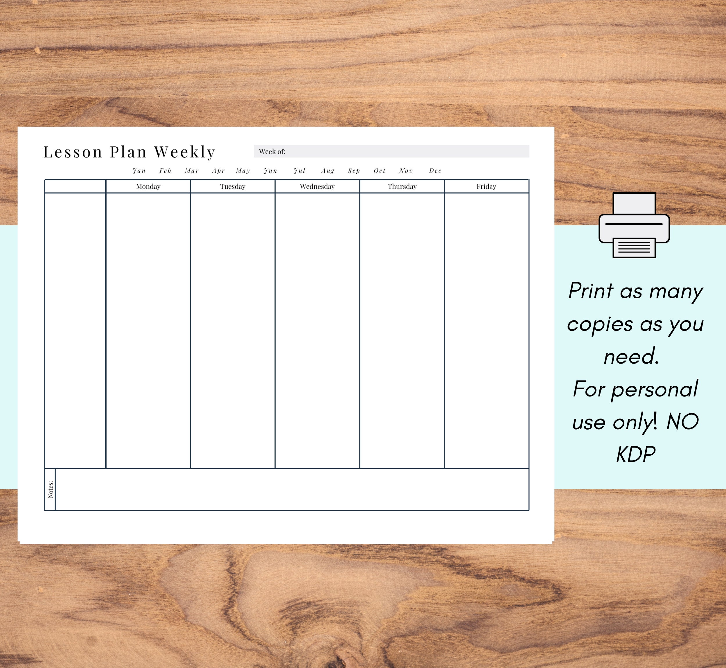 Weekly Lesson Plan Sheets, Classroom Templates for Teachers, Classroom ...