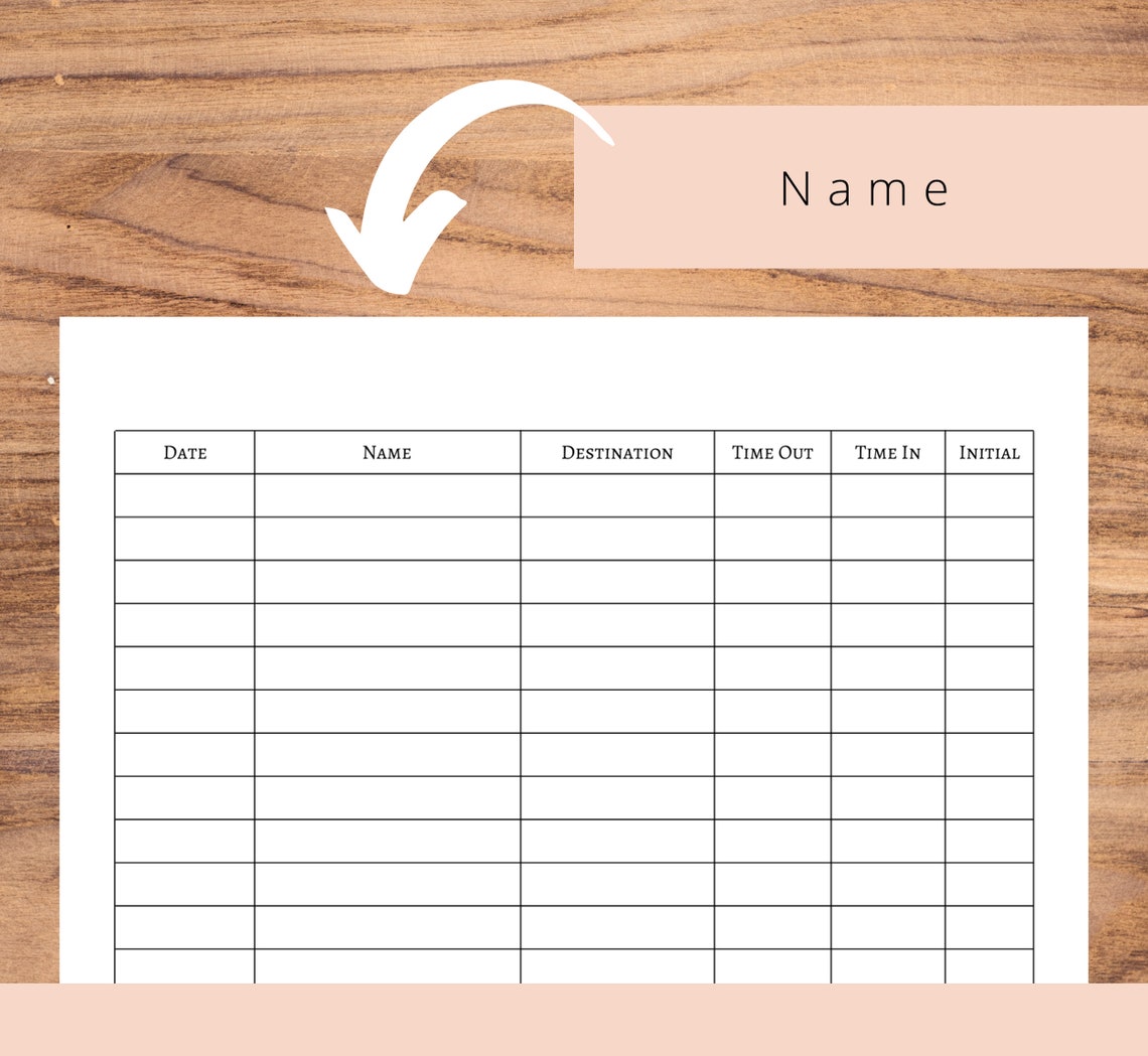 Sign-in / Sign- Out Sheet for Classroom, Sign-in, Sign-out, Homeschool ...