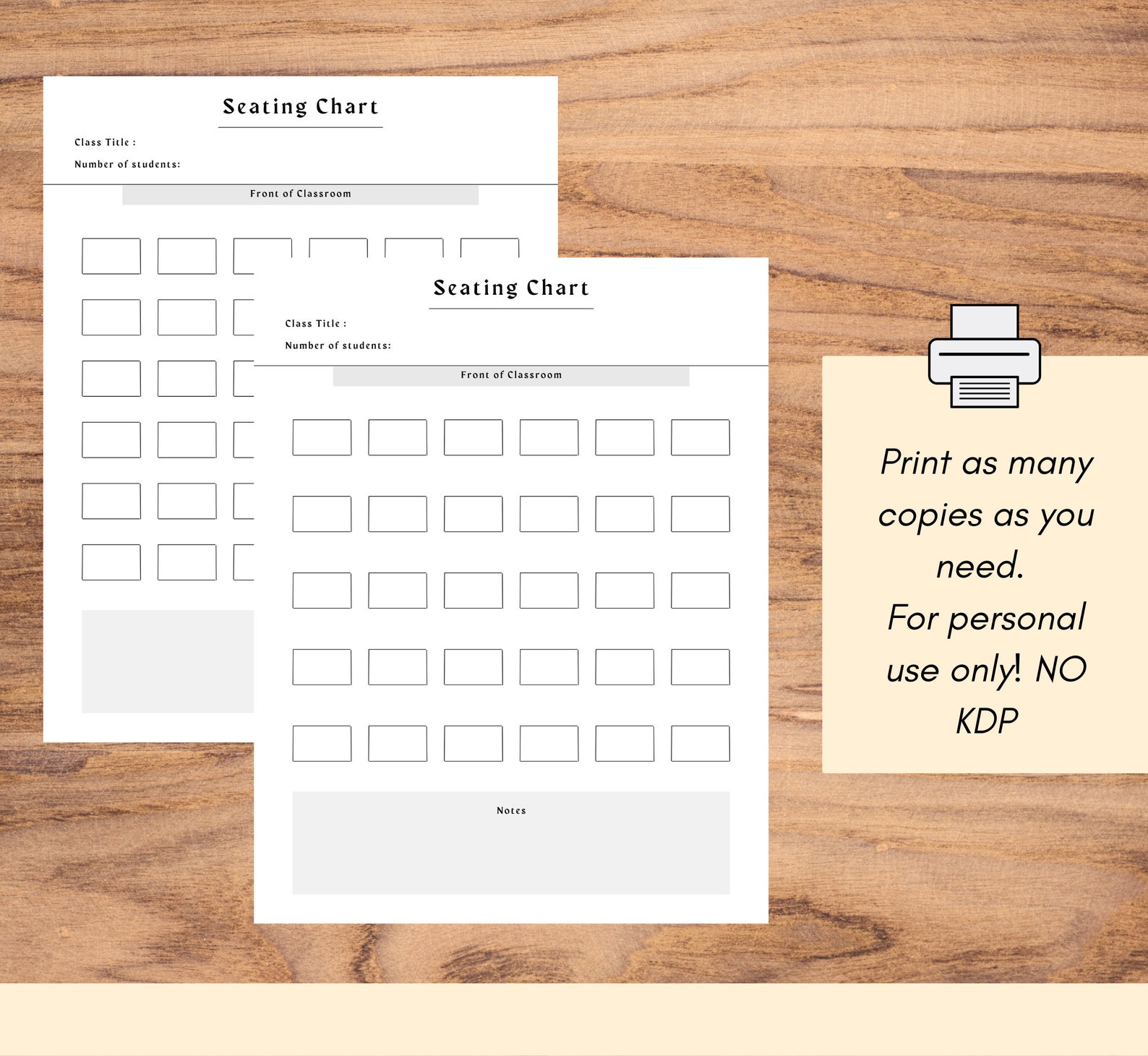 Classroom Seating Chart Template, Student Seating Arrangement, School ...
