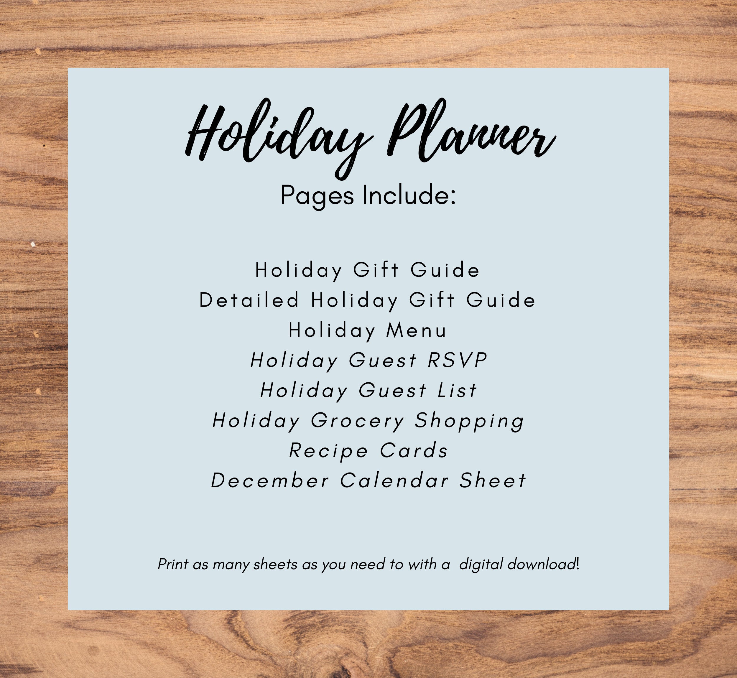 Holiday Party Planner, Christmas Planner, Family Meal Organizer ...