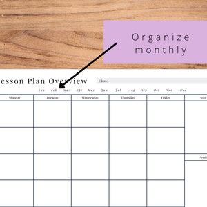 Lesson Plan Overview, Visual Monthly Planner, Lesson Planner Template ...