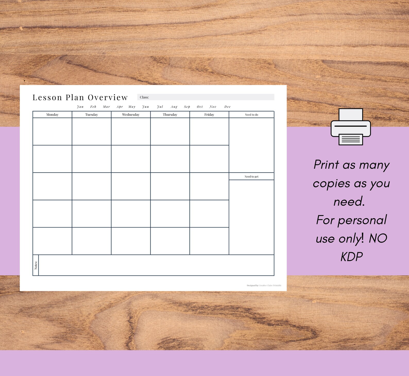 Lesson Plan Overview, Visual Monthly Planner, Lesson Planner Template ...