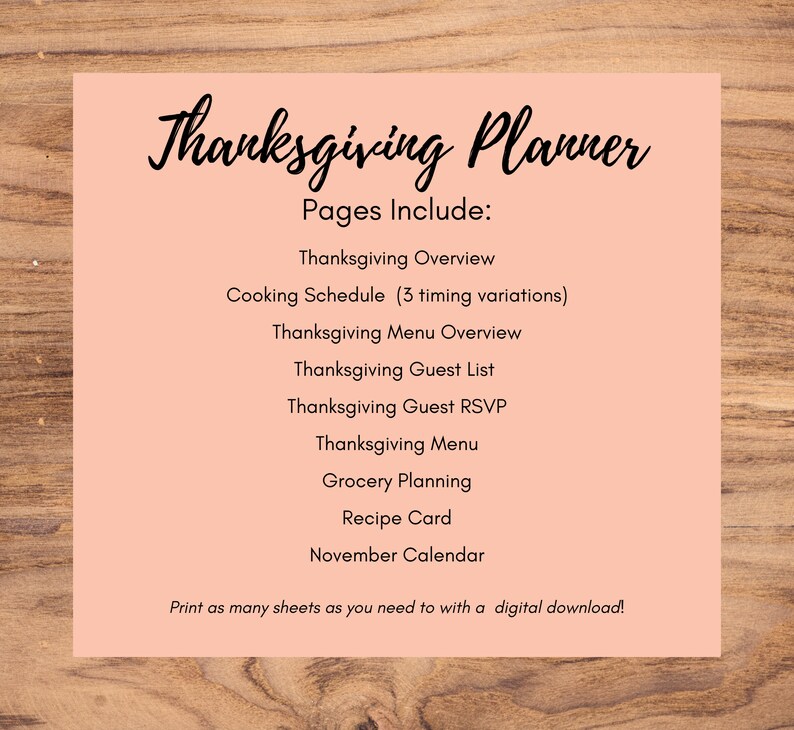 Thanksgiving Planner, Holiday Planner/binder, Thanksgiving Organizer ...