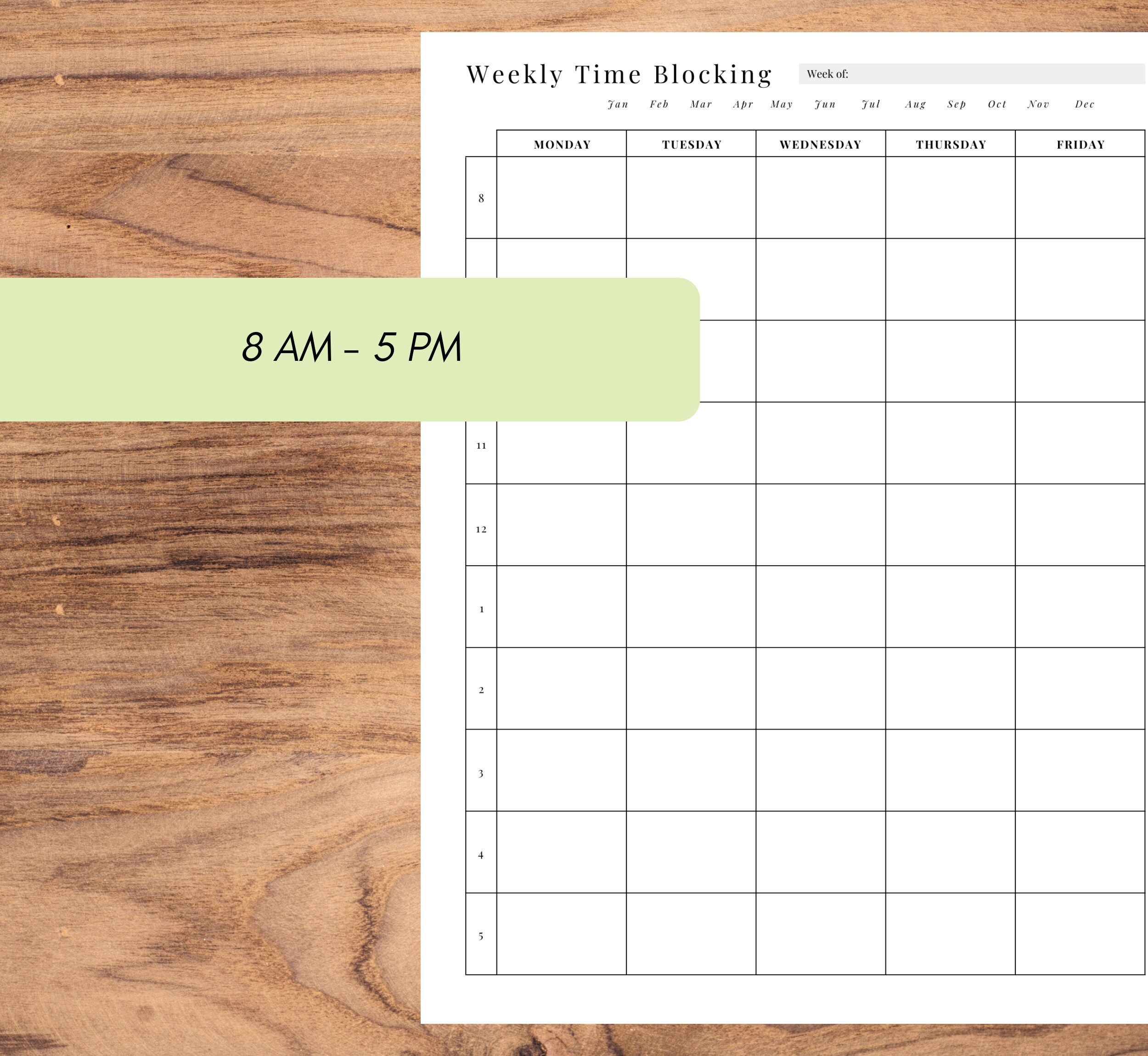 Weekly Time Blocking Worksheet Printable Classroom Time - Etsy
