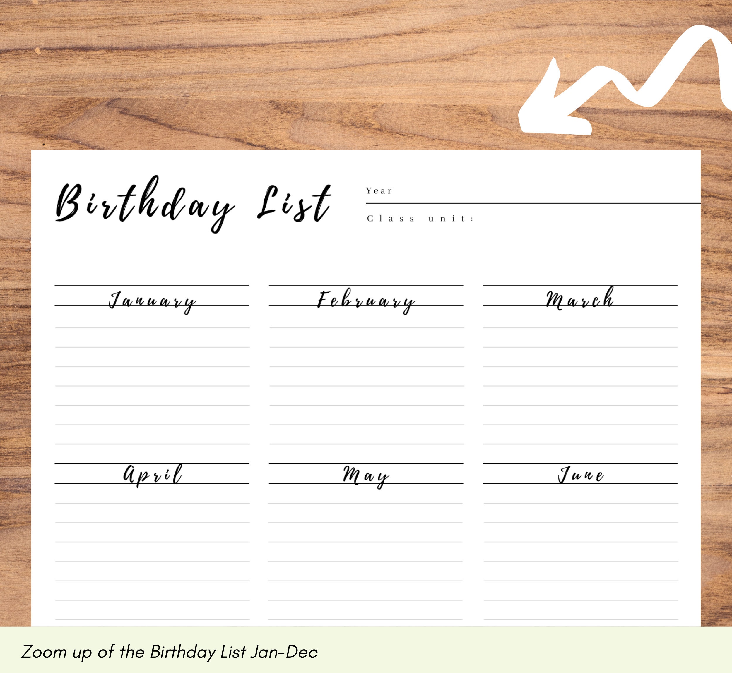Birthday Tracker, Classroom Birthday List, Classroom Tools, Birthday ...