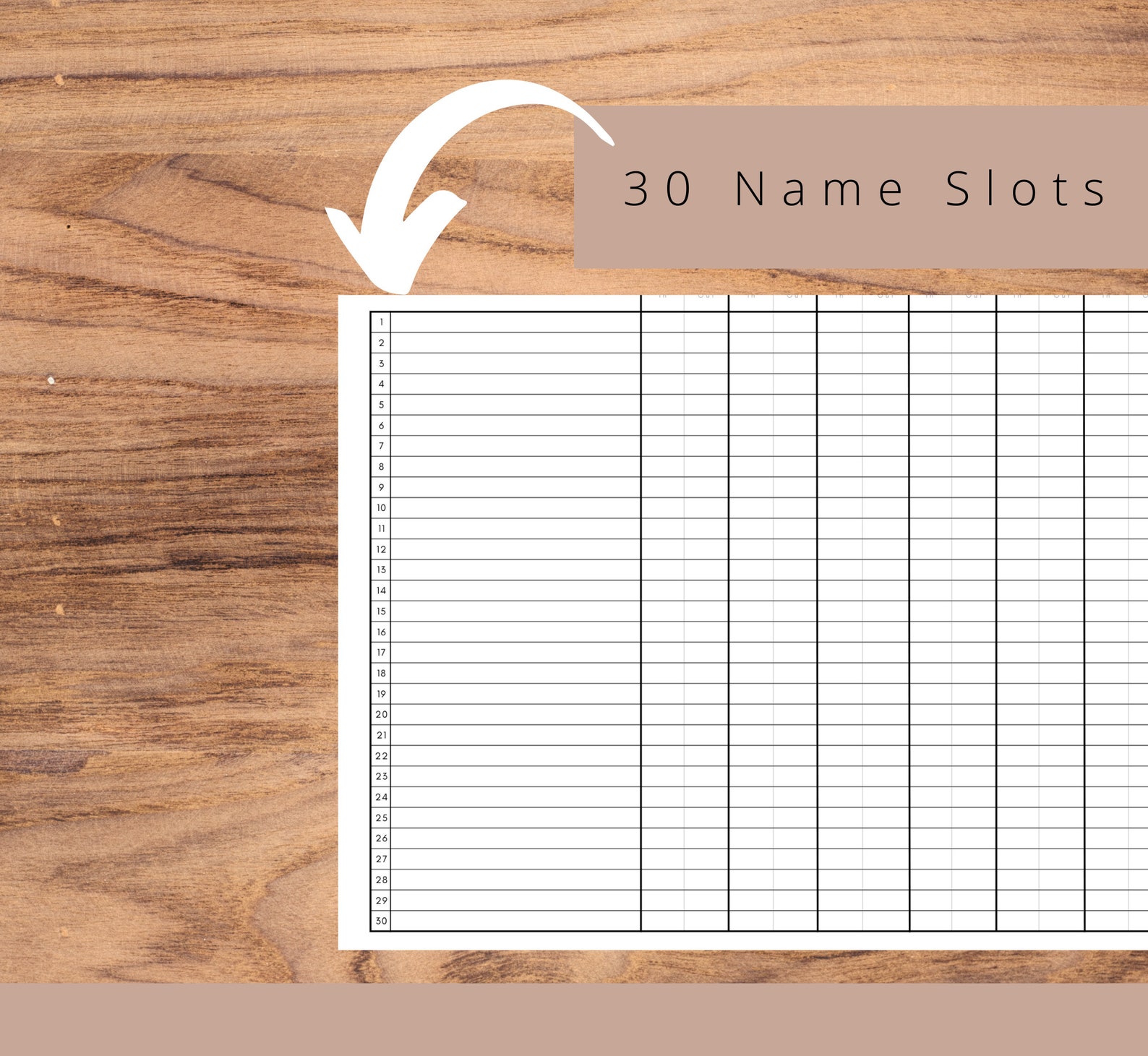 Sign-in & Sign-out Sheet, Sign-in Template, Sign- in Book, Daily Sign ...