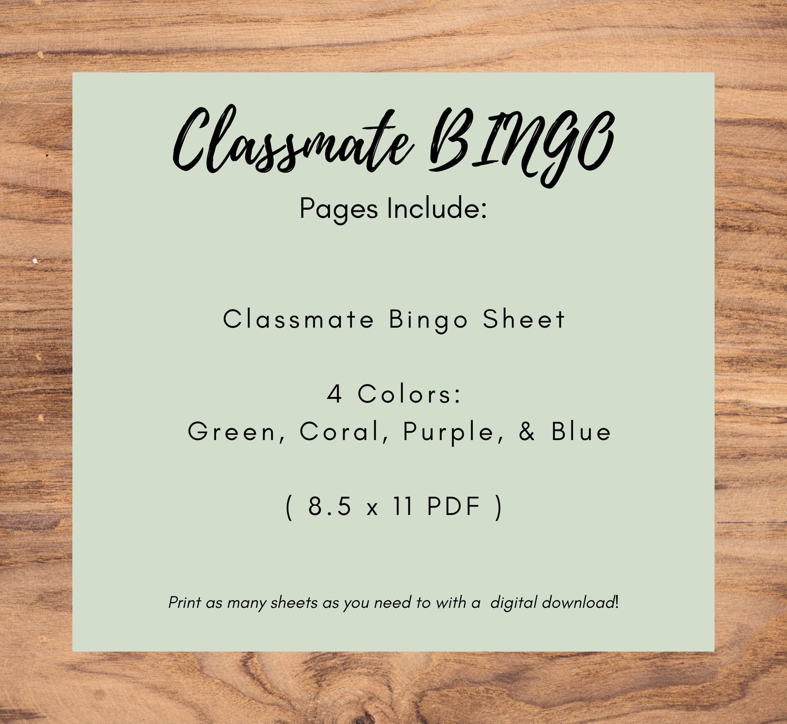 Classmate Bingo, Fun Classroom Games, Get to Know Your Classmate ...