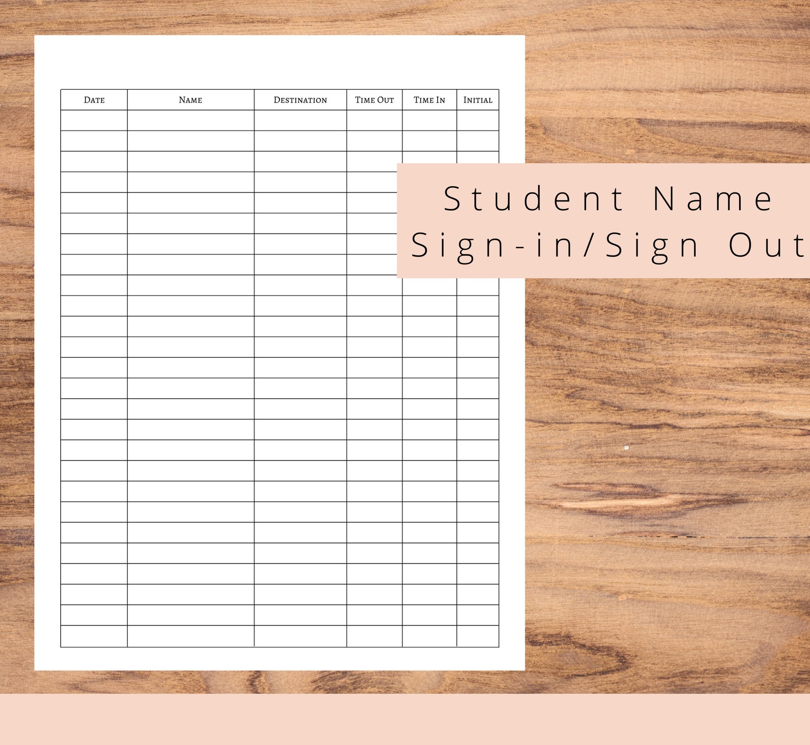 Sign-in / Sign- Out Sheet for Classroom, Sign-in, Sign-out, Homeschool ...