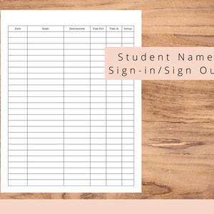 Sign-in / Sign- Out Sheet for Classroom, Sign-in, Sign-out, Homeschool ...