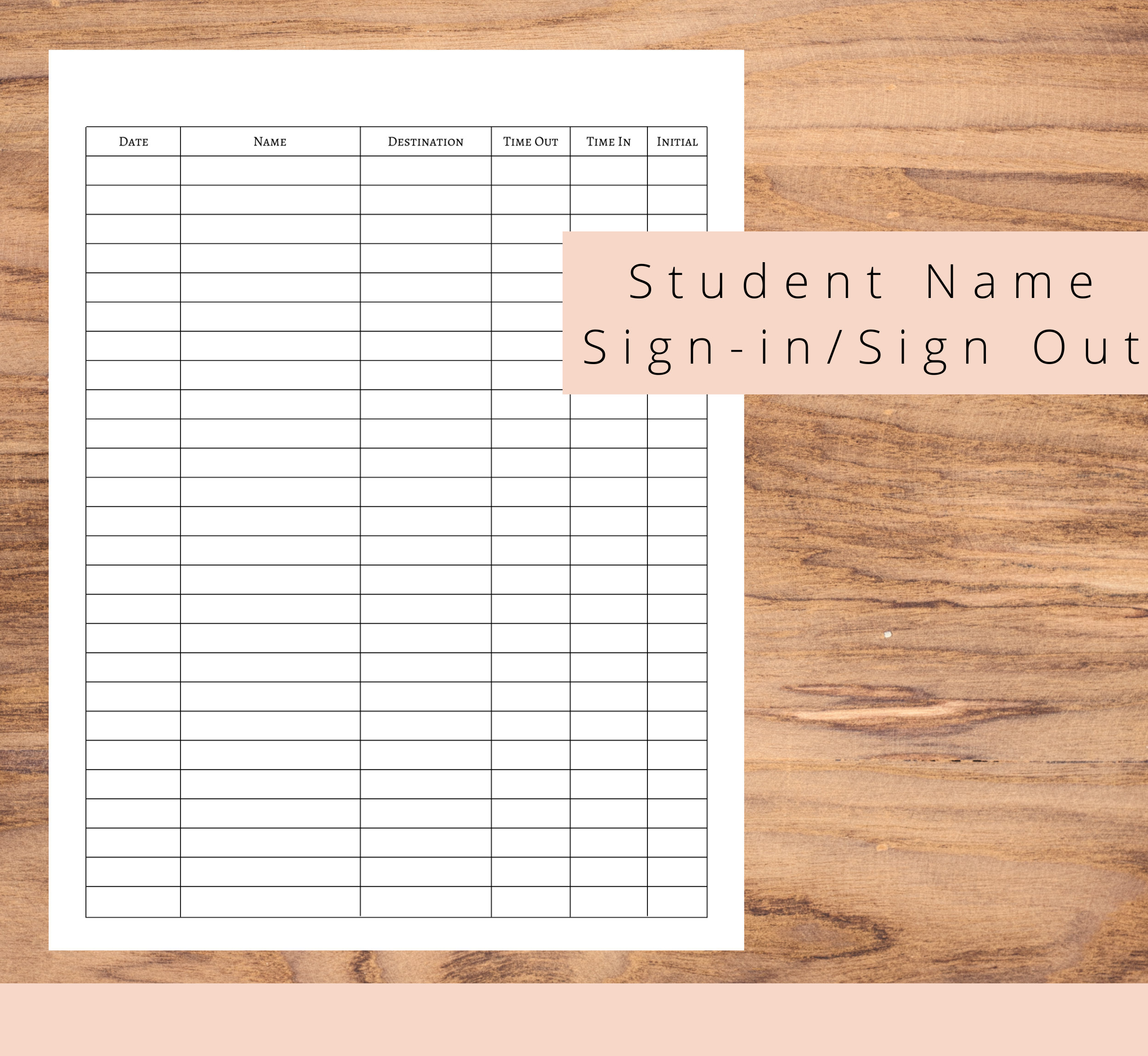 Sign-in / Sign- Out Sheet for Classroom, Sign-in, Sign-out, Homeschool ...