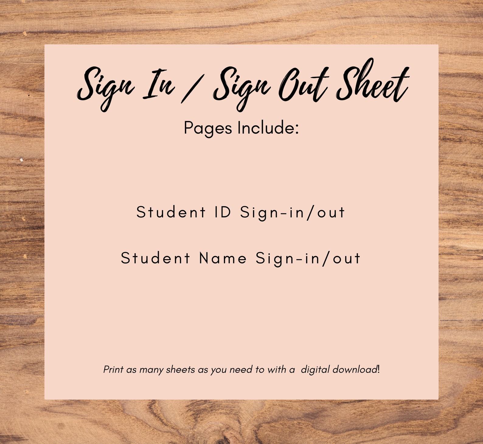 Sign-in / Sign- Out Sheet for Classroom, Sign-in, Sign-out, Homeschool ...