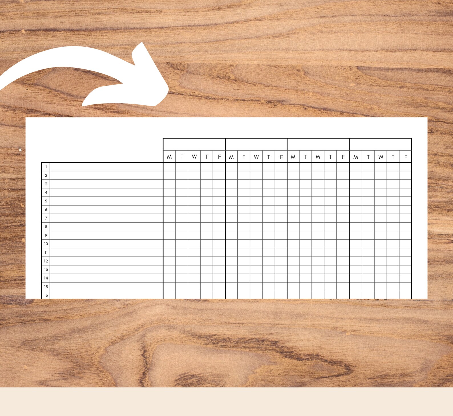 Attendance Sheet Monthly Attendance Sheet Attendance Log - Etsy