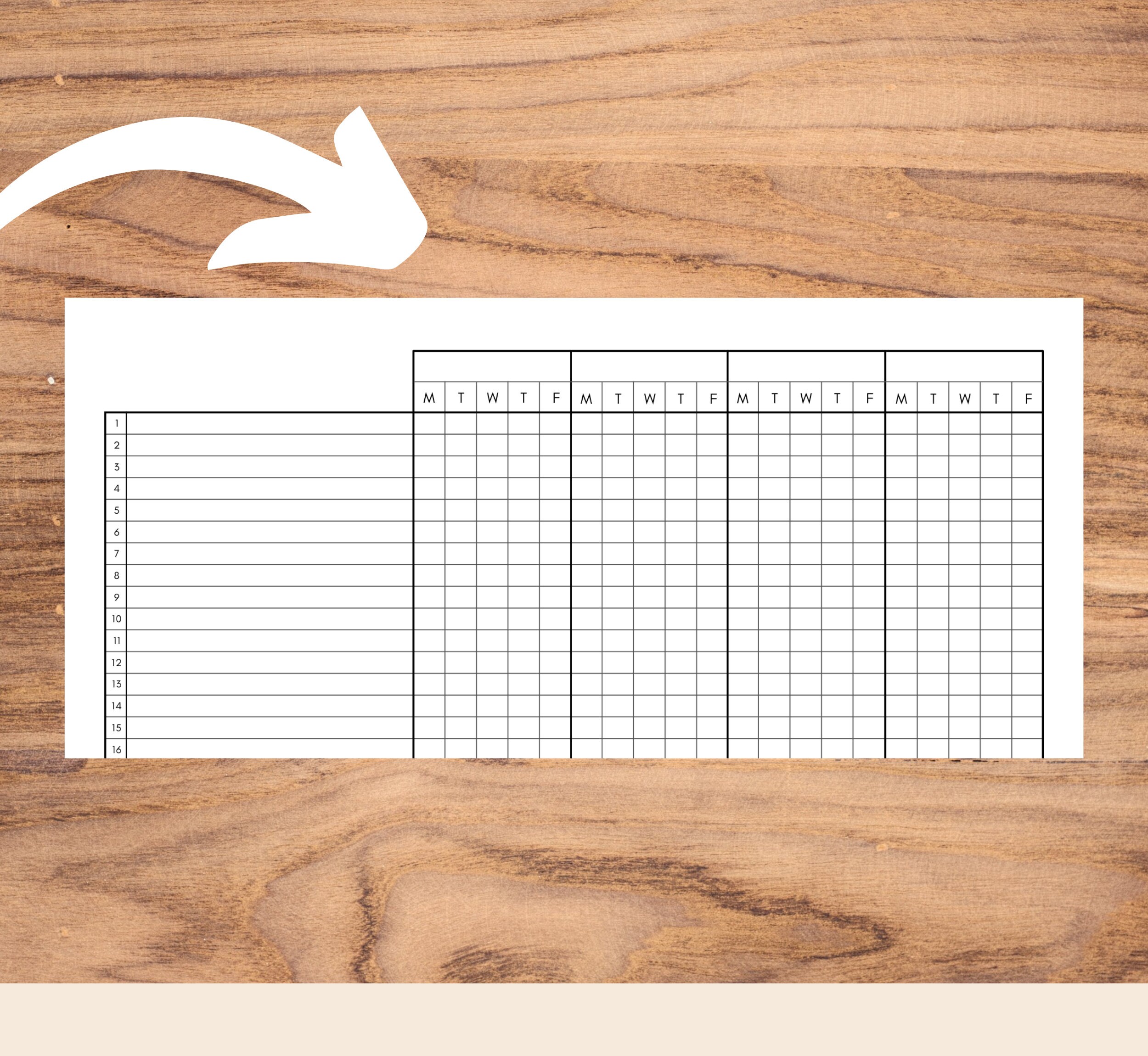 Attendance Sheet Monthly Attendance Sheet Attendance Log - Etsy