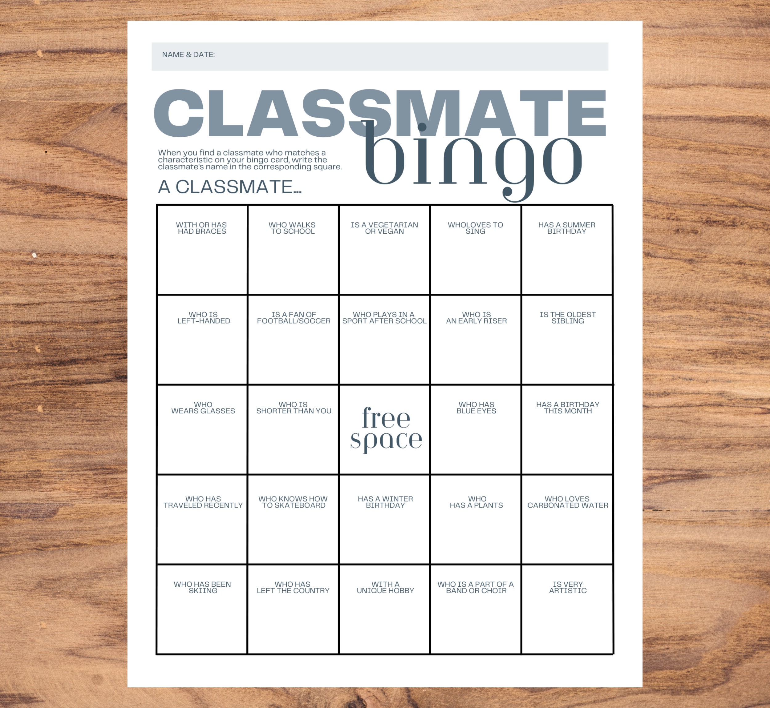 Classmate Bingo, Fun Classroom Games, Get to Know Your Classmate ...