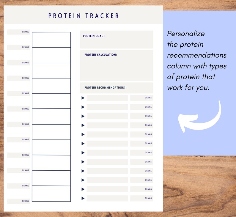 Protein Tracker Health and Nutrition - Etsy
