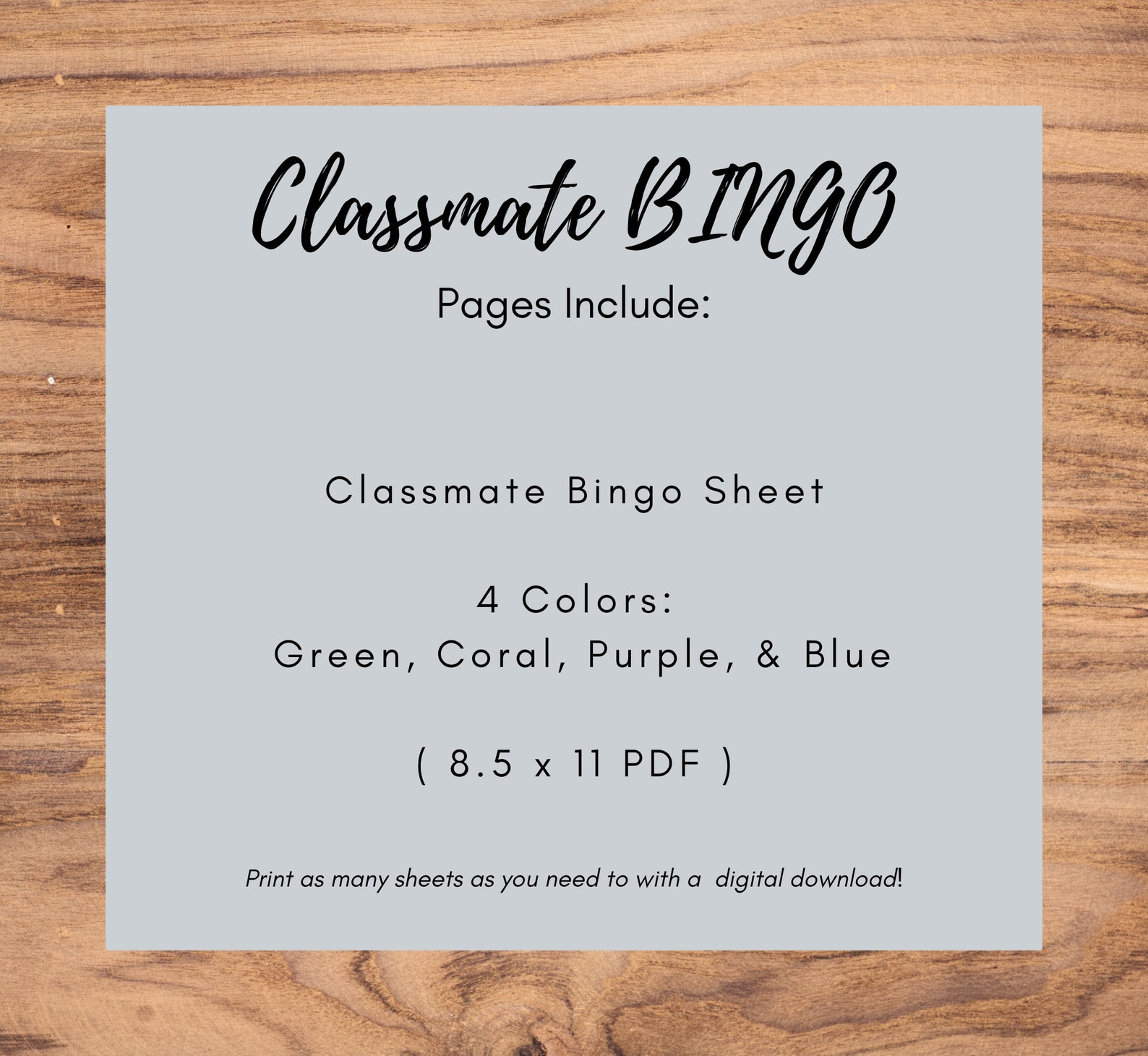 Classmate Bingo, Fun Classroom Games, Get to Know Your Classmate ...