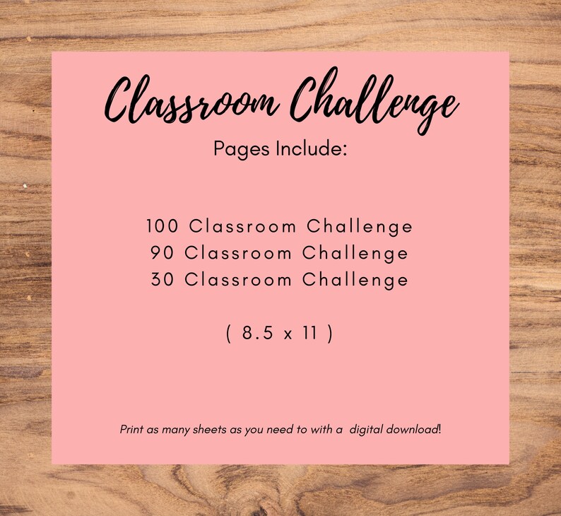 Classroom Challenge 30-day 90-day & 100-day Classroom | Etsy