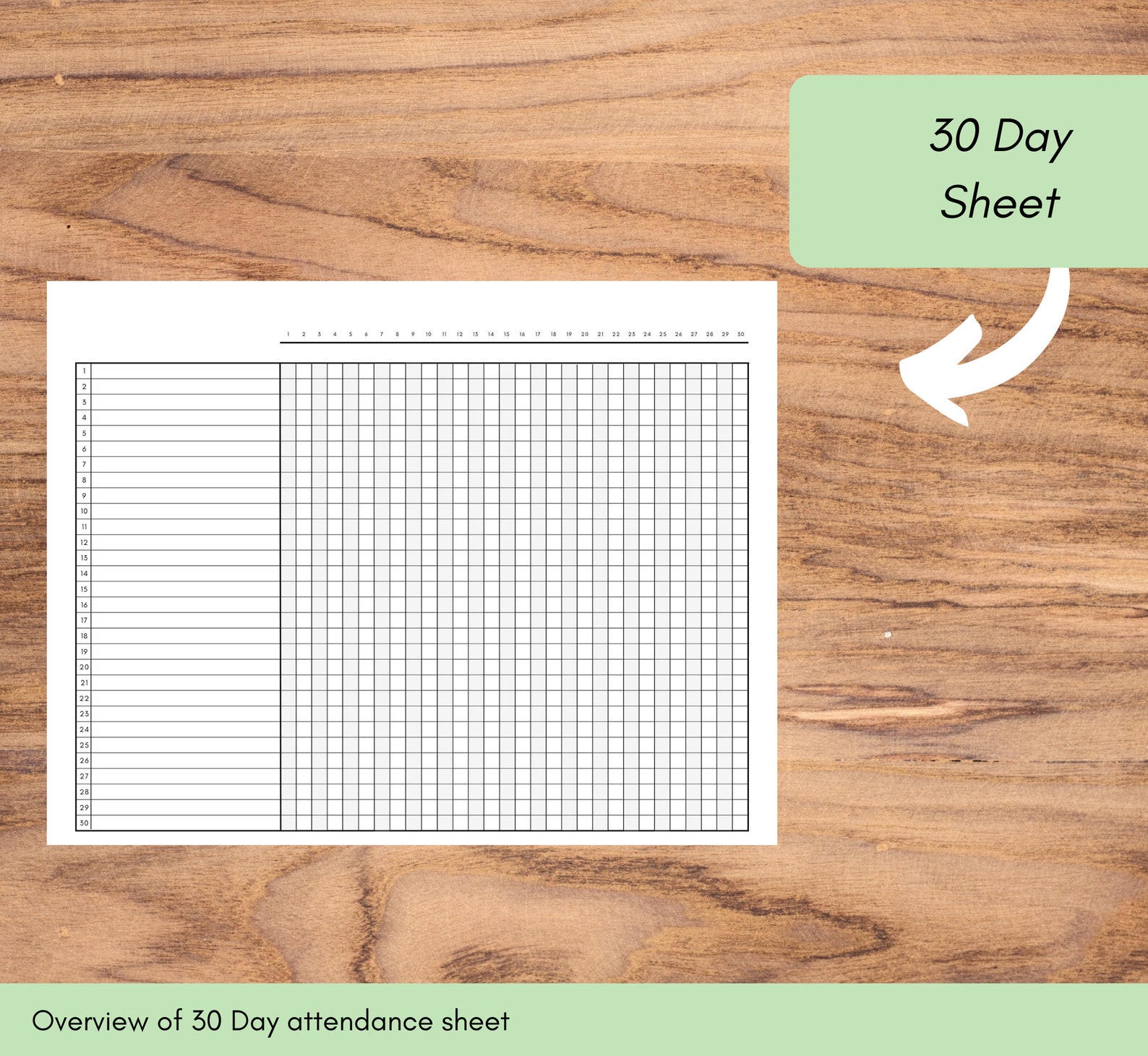 Attendance Sheet by Month - 28, 29, 30, 31 Day Sheets, Attendance Log ...