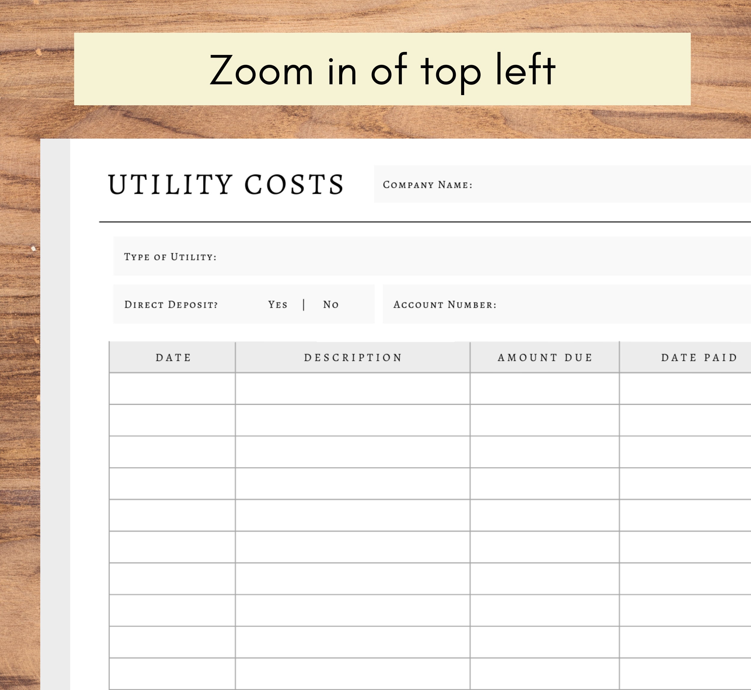 Utility Costs Tracker Printable, Bill Payment, Bill Planner Printable ...