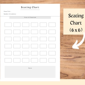 Classroom Seating Chart Template, Student Seating Arrangement, School ...