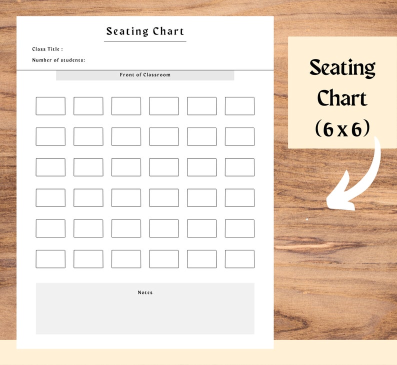 Classroom Seating Chart Template, Student Seating Arrangement, School ...