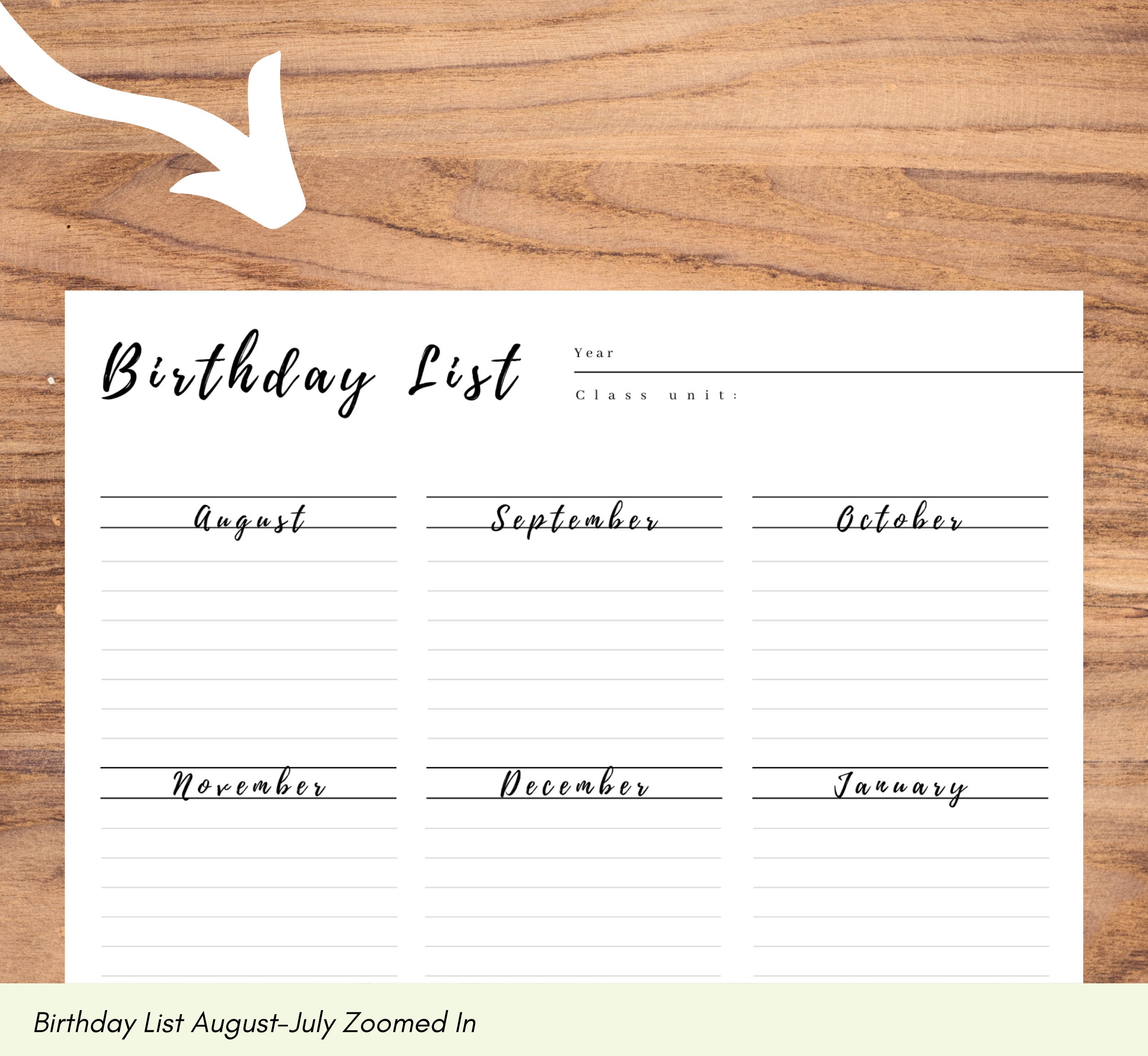 Birthday Tracker, Classroom Birthday List, Classroom Tools, Birthday ...